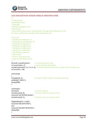 Arduino Experiments Pdf