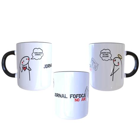 Caneca De Café Flork Jornal Fofoca No Ar 325ml Shopee Brasil