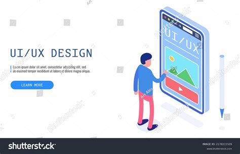 Ux Ui Design Concept Character Text Stock Vector Royalty Free Shutterstock