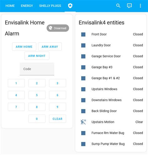 Envisalink Integration Cant Arm Disarm From Control Panel Card