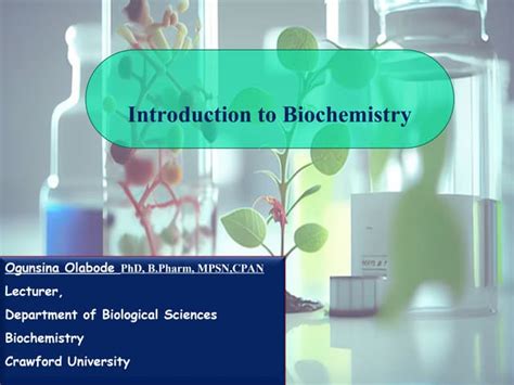 Introduction To Biochemistry Lecture Notes Ppt