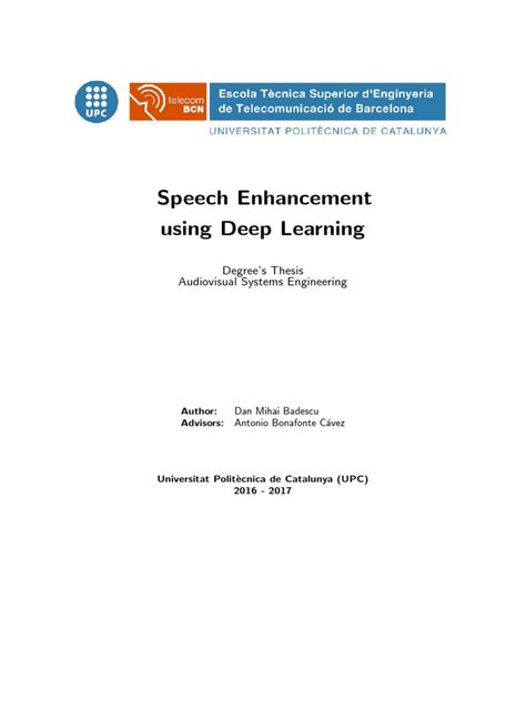 Speech Enhancement Using Deep Learning Pdf Deep Learning Artificial Neural Network