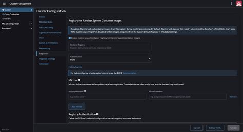 EPIC Improve Rancher System Registry Container Registry Configuration