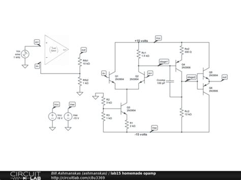 Lab Homemade Opamp CircuitLab