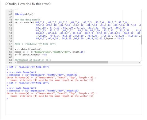 Solved RStudio How Do I Fix This Error Chegg