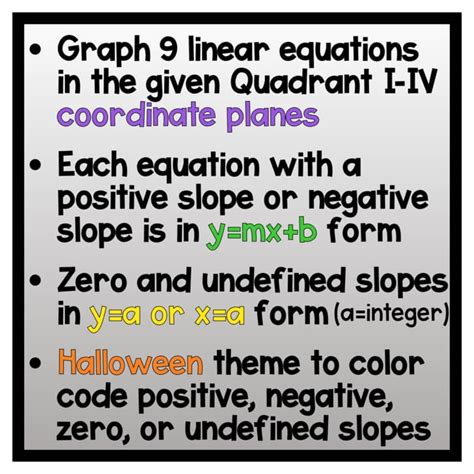 Graphing Linear Equations Halloween Activity And Identifying Slope From