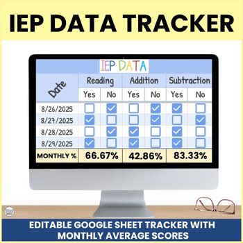 IEP Goal And Objective Data Tracker With Automatic Monthly Percentages