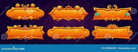 Medieval Game Frame Ui Metal Fantasy Border Vector Illustration 269467070