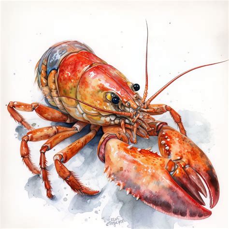 Pin By Andrea On Aquarell Lobster Art Crab Art Fruit Art Drawings