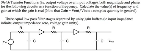 Please Answer Sketch Transfer Functions Ie Output Voltage Over Input