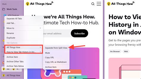How To Open Tabs In Split View In Arc Browser On Windows