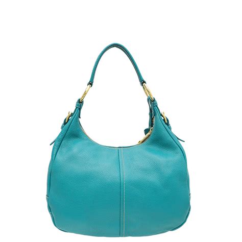 Prada Teal Vitello Daino Hobo Bag The Closet