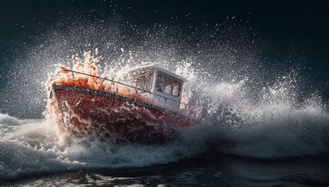 Sailing Ship Crashes Into Industrial Cargo Container Generated By Ai