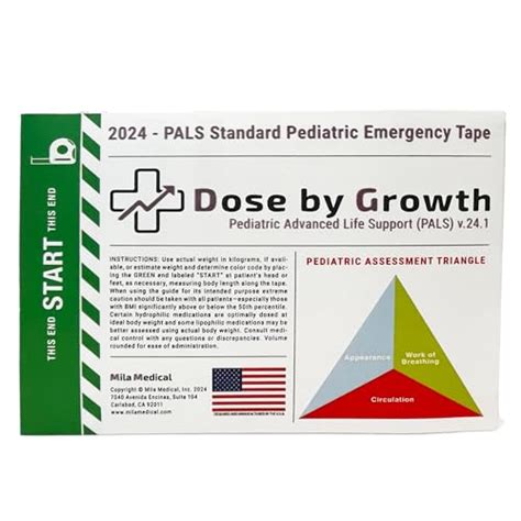 2024 Updated Pals Dose By Growth Pediatric Advanced Life Support Emergency Length Based Tape