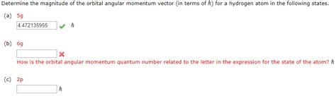 solved determine the magnitude of the orbital angular
