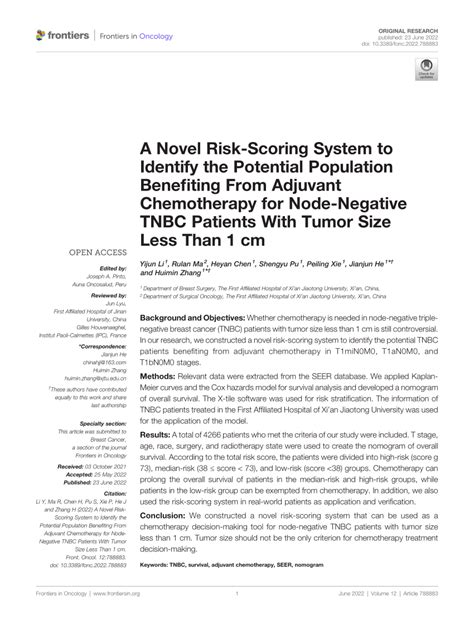 Pdf A Novel Risk Scoring System To Identify The Potential Population