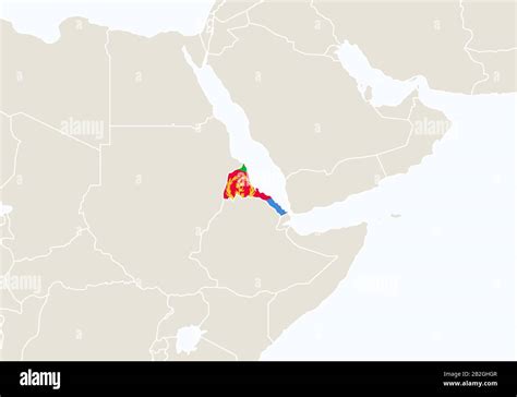 Africa With Highlighted Eritrea Map Vector Illustration Stock Vector