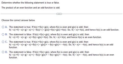Solved Determine Whether The Following Statement Is True Or Chegg
