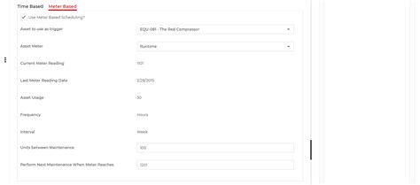 To Schedule Maintenance Using Meter Readings