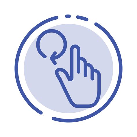 Hand Finger Gestures Reload Blue Dotted Line Line Icon 13118890 Vector