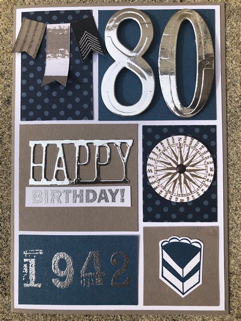 Handmade 80th Birthday Card For Men Diy Cards For Dad 80th Birthday