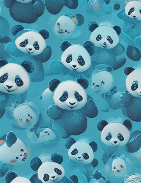 Premium Ai Image Pandas Seamless Pattern Background