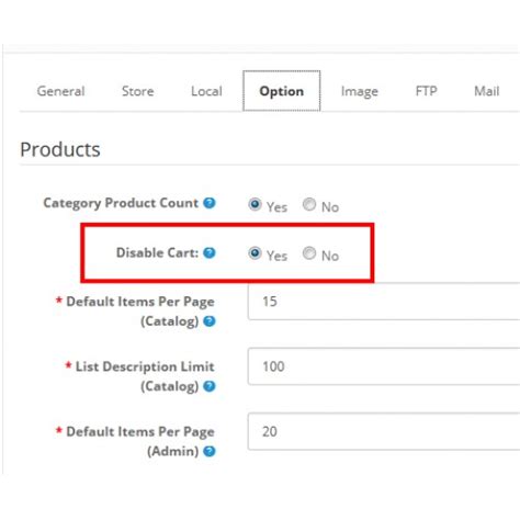 OpenCart Disable Cart
