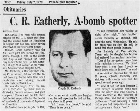 Claude Robert Eatherly 1918 1978 Find A Grave Memorial