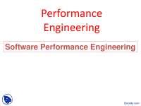 Software Performance Engineering Computer Systems Performance Evaluation Lecture Slides
