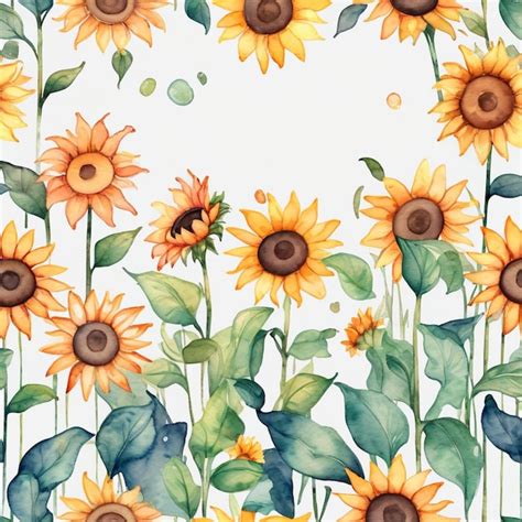 Watercolor Sunflowers Wallpaper Images Free Download On Freepik