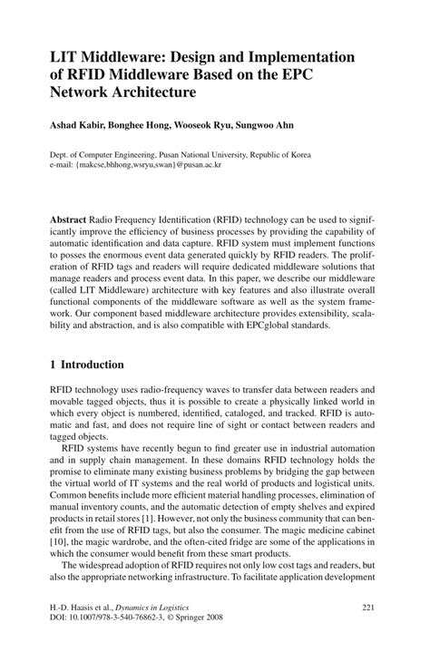 Pdf Lit Middleware Design And Implementation Of Rfid Middleware