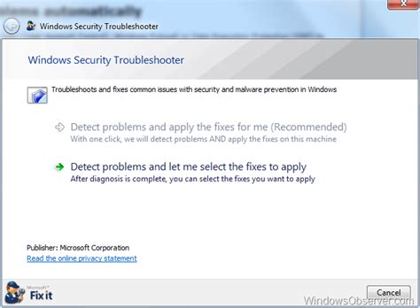 Microsoft Automated Troubleshooting Services For Security Issues