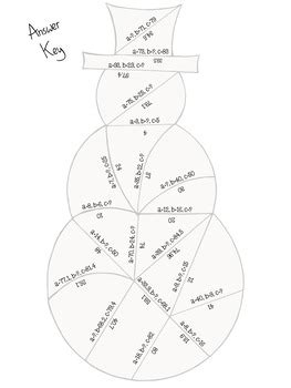 Holiday Winter Snowman Pythagorean Theorem Matching Sides Puzzle Activity