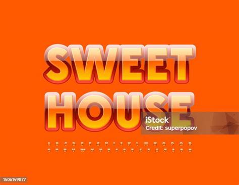 벡터 밝은 엠블럼 스위트 하우스 우아한 스타일 알파벳 문자와 숫자 세트 그래픽 프린트에 대한 스톡 벡터 아트 및 기타 이미지 그래픽 프린트 달콤한 롤빵 달콤한 음식
