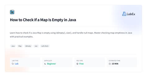 How To Check If A Map Is Empty In Java Labex