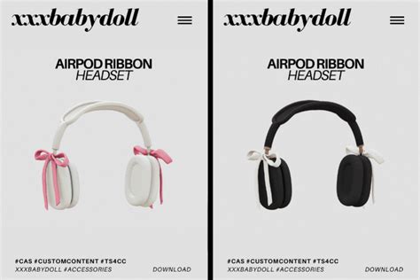 Наушники Airpod Ribbon Headset для Симс 4 Скачать мод