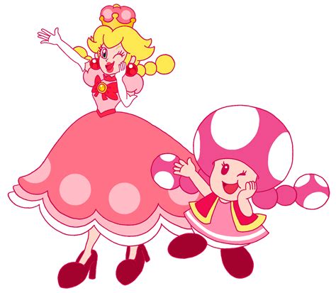 Toadette And Peachette Cartoony Style By Rafaelmartins On Deviantart