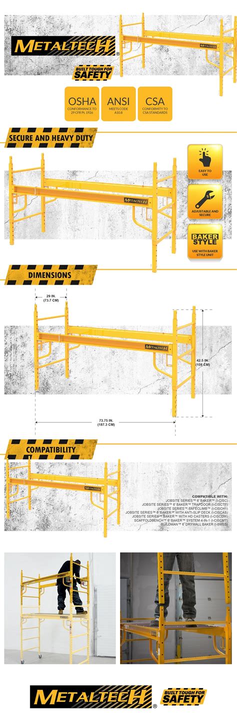 Metaltech 39 In Scaffolding Extension Platform Stackable Metal Tool