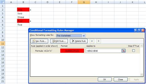 Excel Vba Conditional Formatting Based On Next Cell Value Stack Overflow
