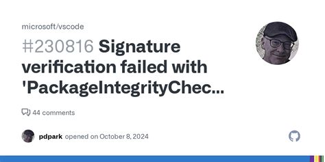 Signature Verification Failed With Packageintegritycheckfailed Error · Issue 230816