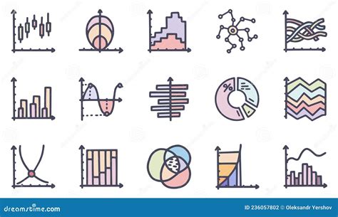 Chart Color Vector Doodle Simple Icon Set Stock Vector Illustration Of Polar Line 236057802