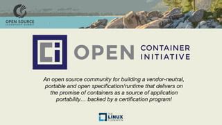 Open Container Initiative Update PDF Cloud Computing Internet