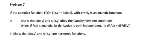 solved problem 7 if the complex function f z x y