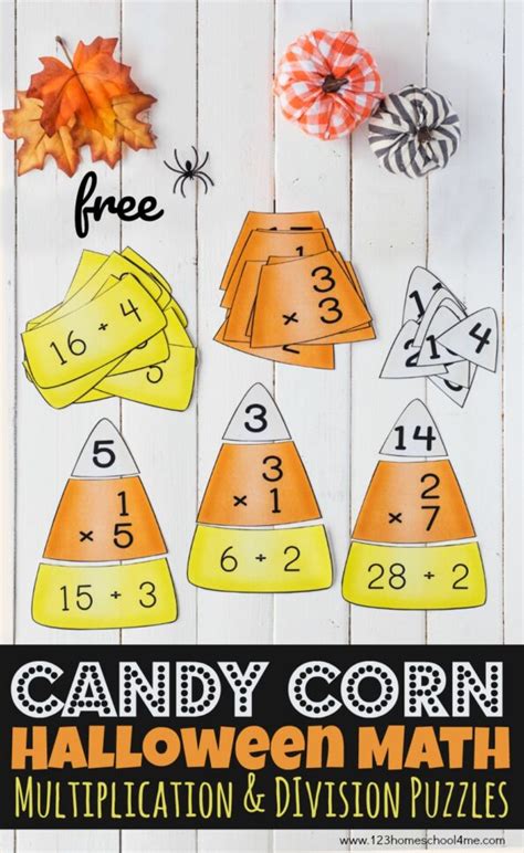 Free Candy Corn Math Multiplication And Division Puzzles