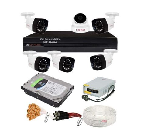 CP Plus MP Camera Channel DVR Combo Kit Dome Bullet