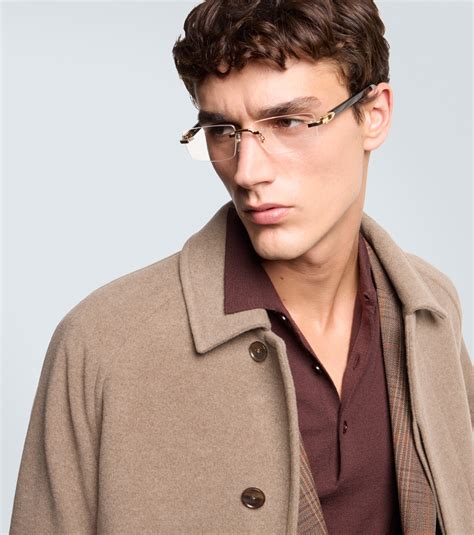 Signature C De Cartier Rectangular Glasses In Gold Cartier Eyewear Collection Mytheresa