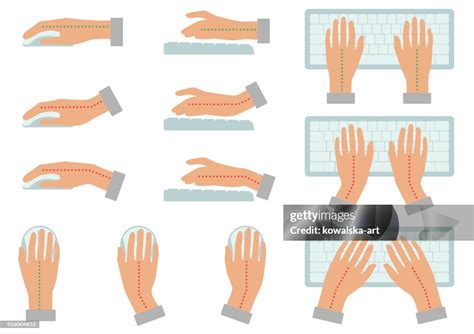 Correct And Incorrect Hand Position For Use Keyboard And Holding Mouse High Res Vector Graphic