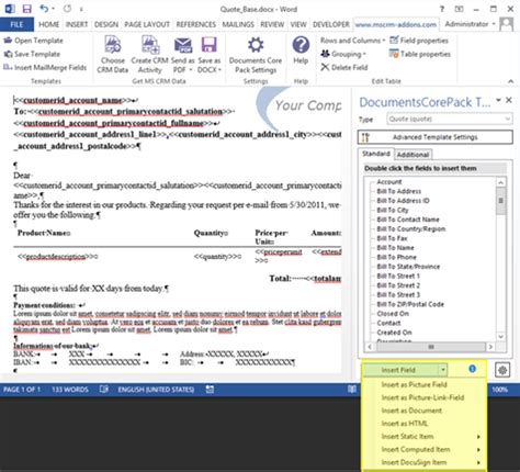 News Mscrm Addons Com Blog The Insert Field Button Dynamics