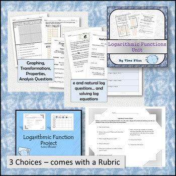 Exponential And Logarithmic Functions Bundle By Time Flies TpT