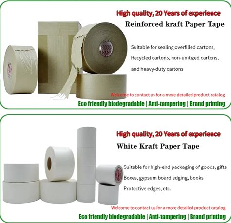 Custom Water Activated Reinforced Kraft Paper Tape